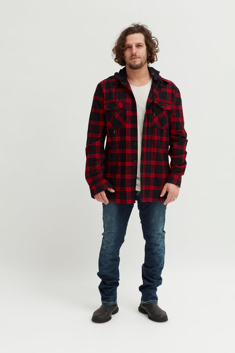 Revolution Mens Dexter Revolution Lumber Hooded Shirt ...
